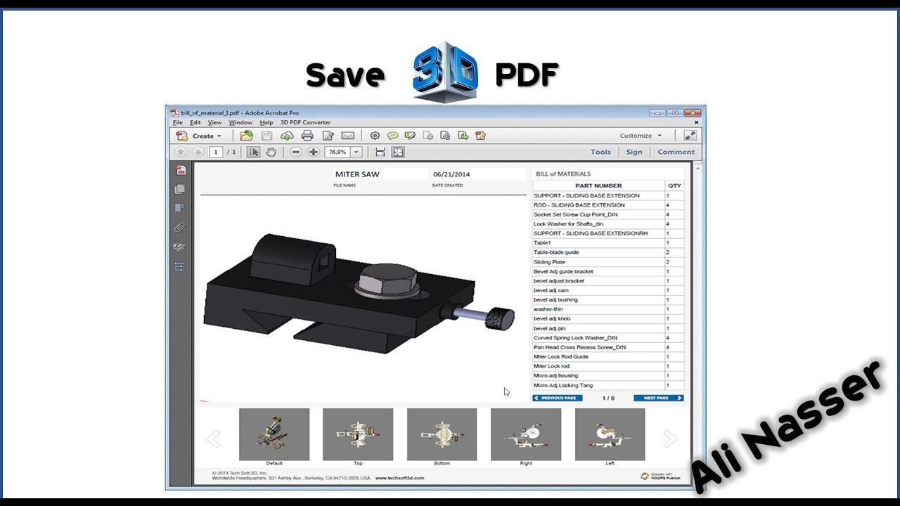 Save 3D PDF in Solidworks - YouTube