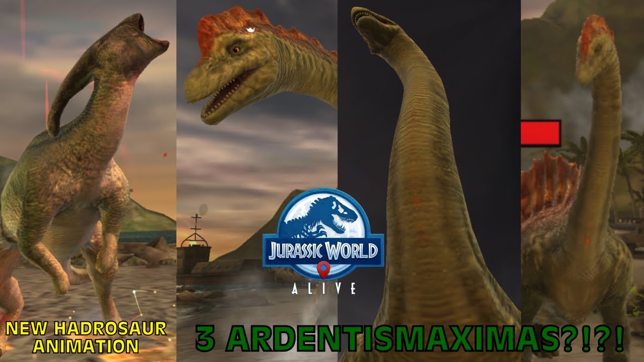 New Hadrosaur Animation + 3 Ardentismaximas?!?! - Jurassic World Alive ...
