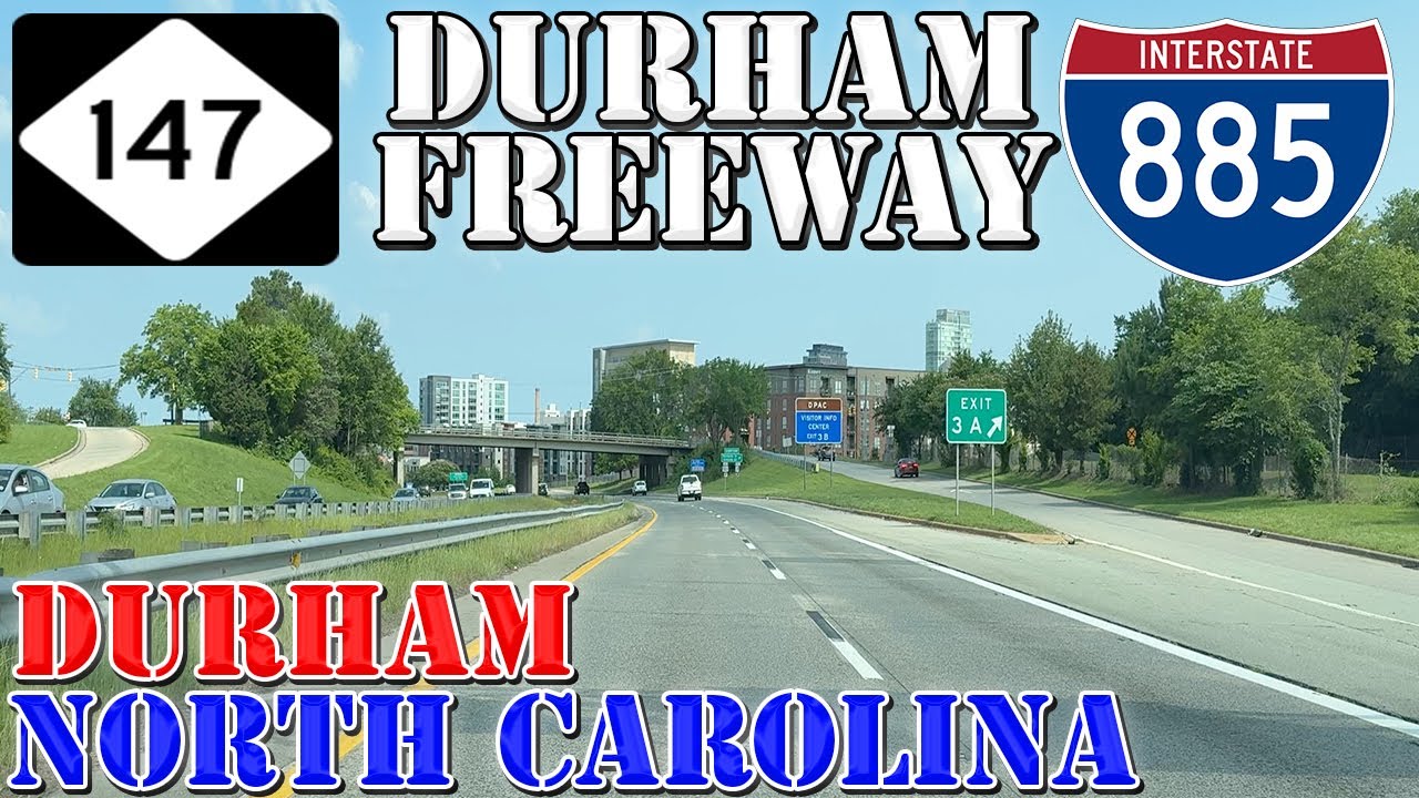 I-885 & NC 147 North - Durham Freeway - Durham - North Carolina - 4K ...