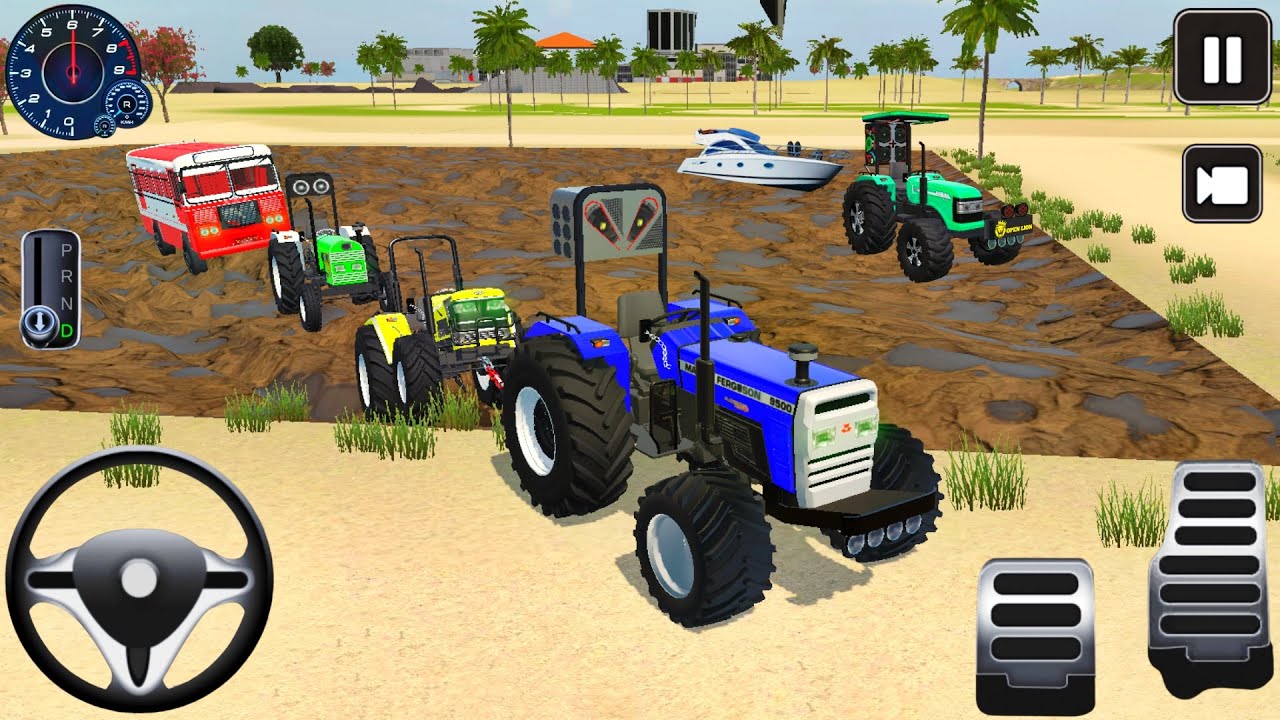 Mini Coach Bus 🚌 Stuck In Mud And Pull Out By Tractor In Game 💥 # ...