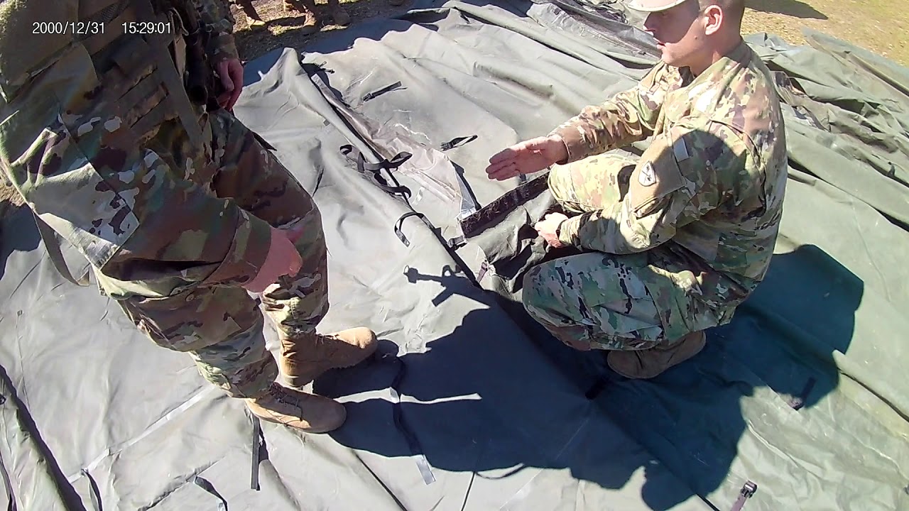 D Co. 2-47 GP Medium Military Tent Side pole Loop and Fitting Step 2 ...