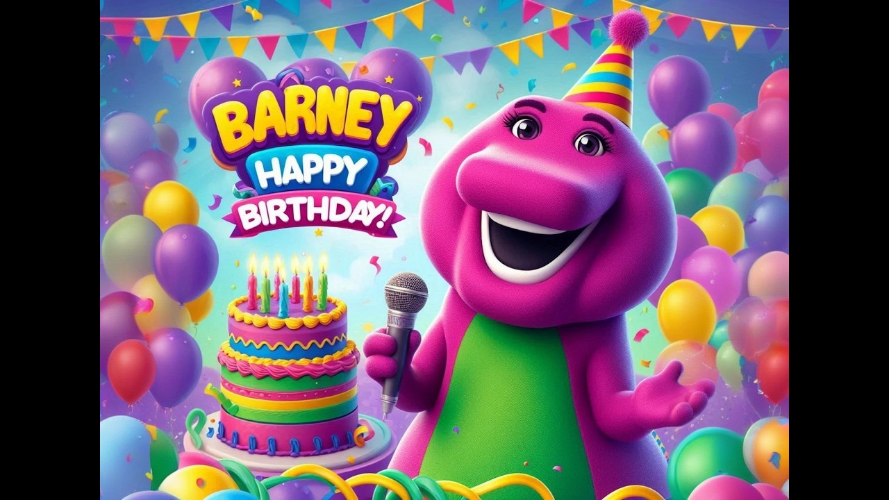Logotipo De Fiesta De Cumpleaños De Barney