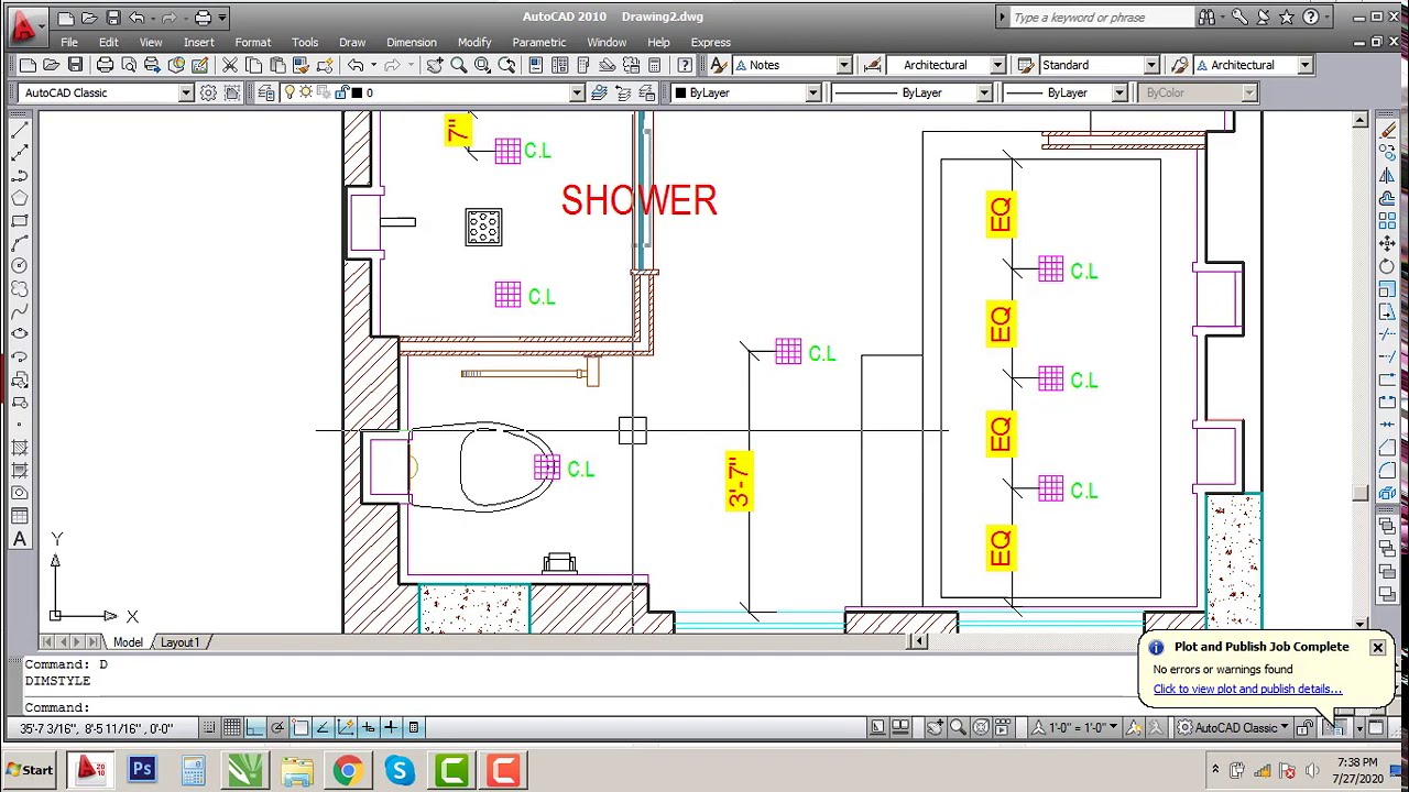 Toilet Electrical Drawing Preparation(AutoCAD 2D Basic) in AutoCAD ...
