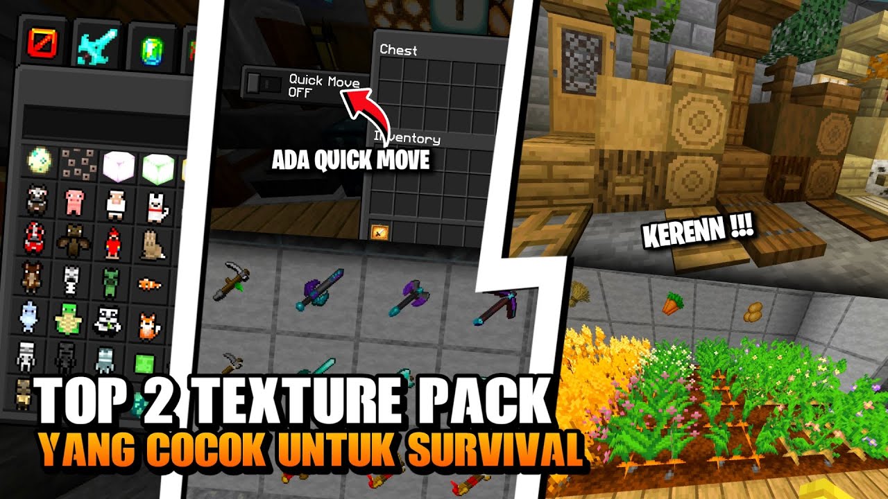 TOP 2 TEXTURE PACK YANG COCOK UNTUK SURVIVAL TERBARU - Texture Mcpe 1. ...