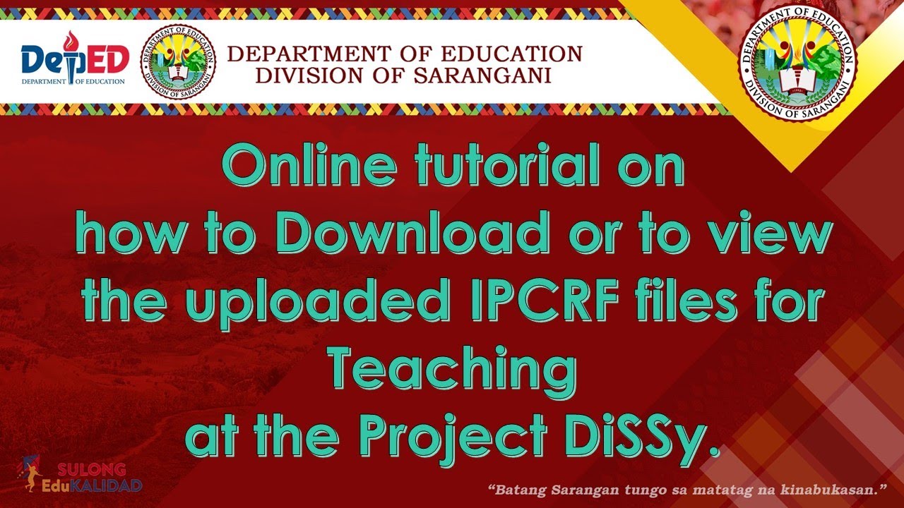 DOWNLOAD IPCRF FOR TEACHING-DepEd Sarangani - YouTube
