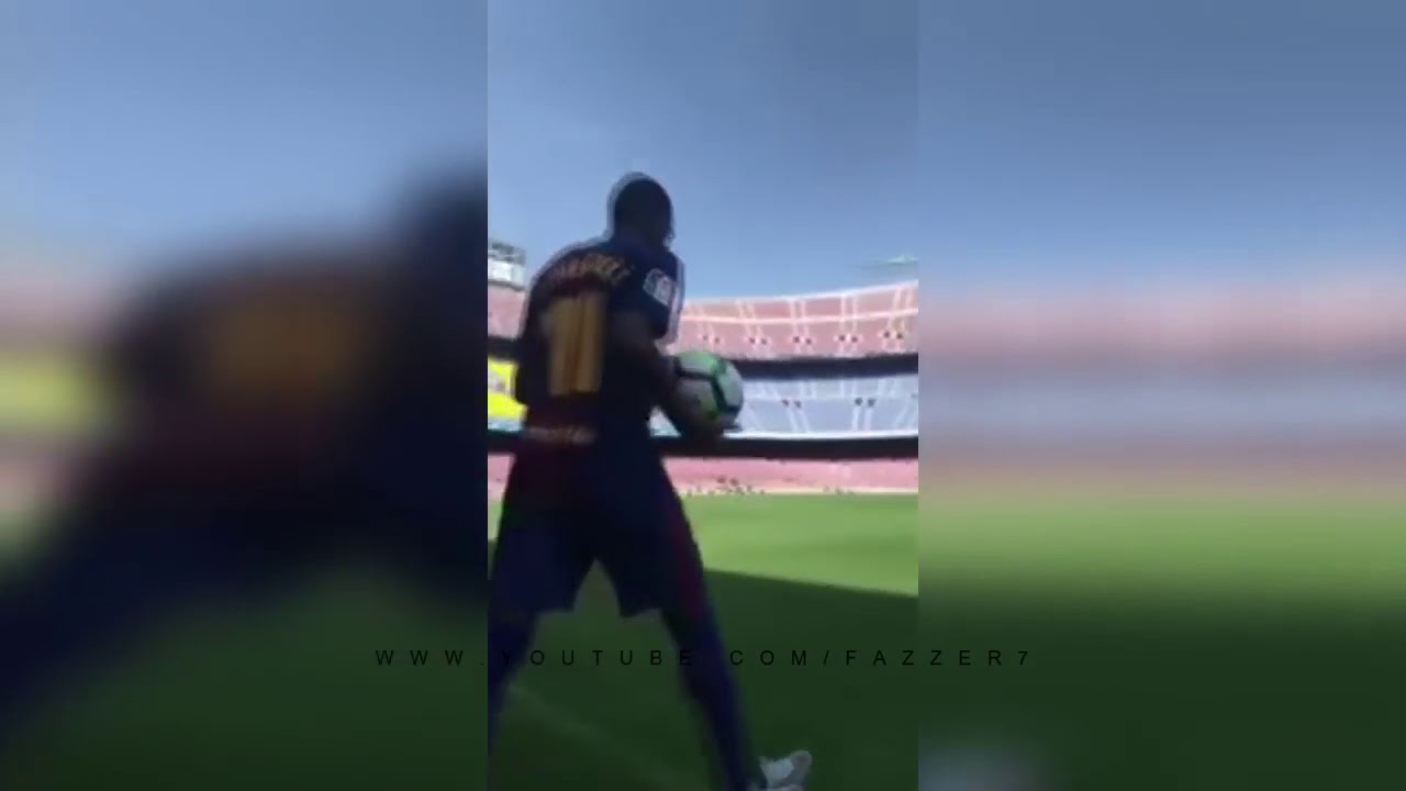 Dembele Funny Skill Fail in Presentation Barcelona 28 08 2017 - YouTube