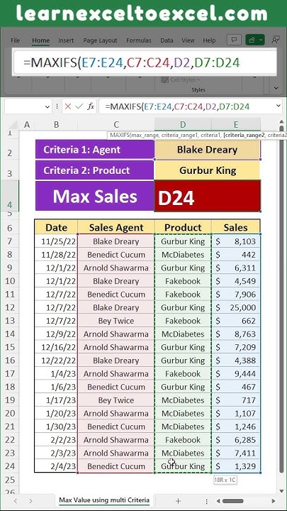 Excel Pro Trick: Find Max Value Based On Multiple Criteria in Excel Formula with MAXIFS Function ...