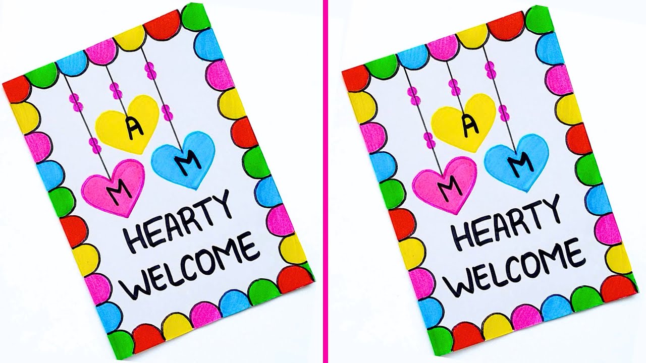 Welcome Card Ideas | Welcome card making ideas | Handmade Welcome Card ...