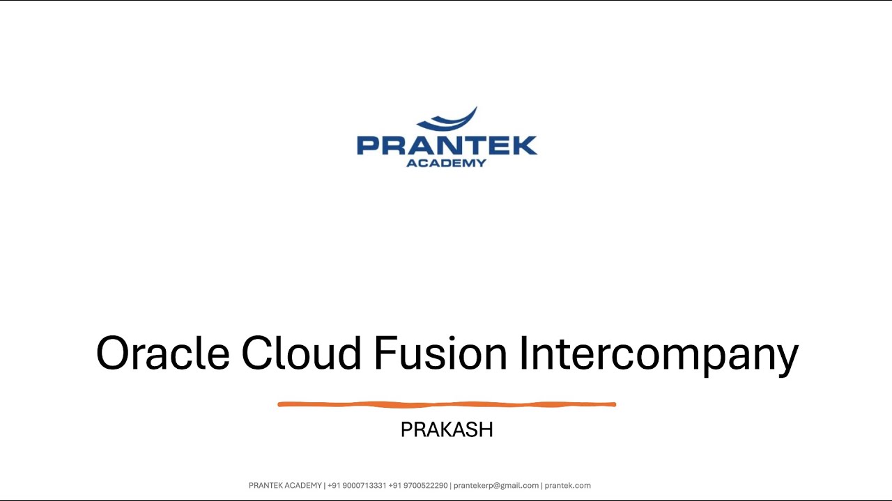 Oracle Cloud Fusion Intercompany Demo - YouTube