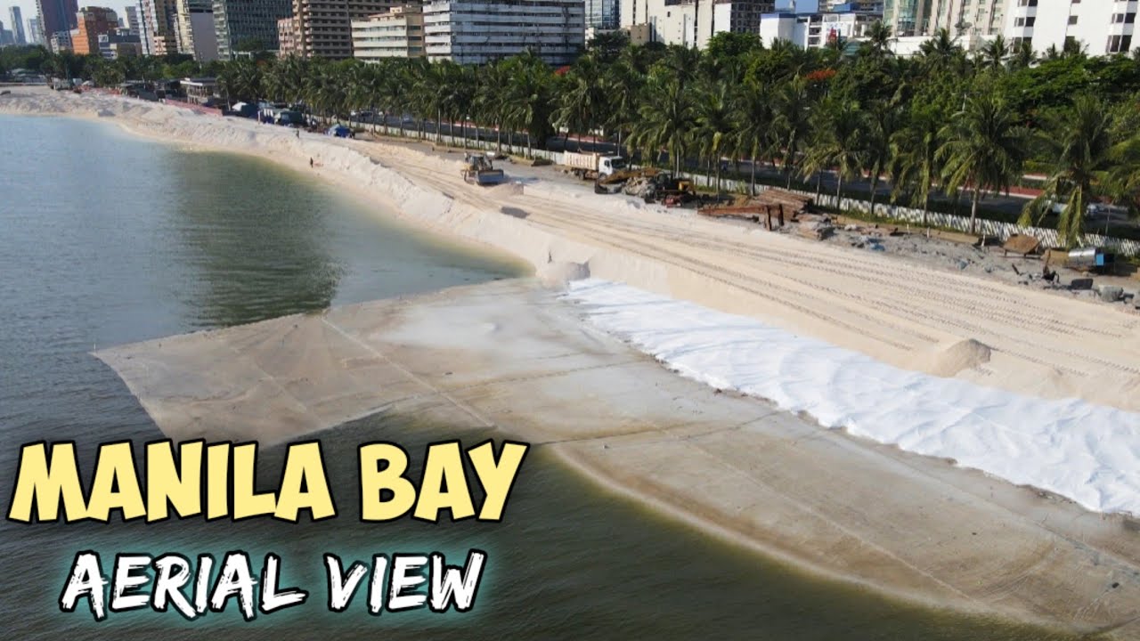 Manila Bay Aerial View Modern Beach in Metro Manila - YouTube