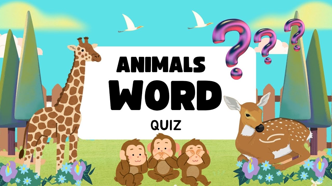 Animal Word quiz|guess the missing letter|Learn Animals Names with ...