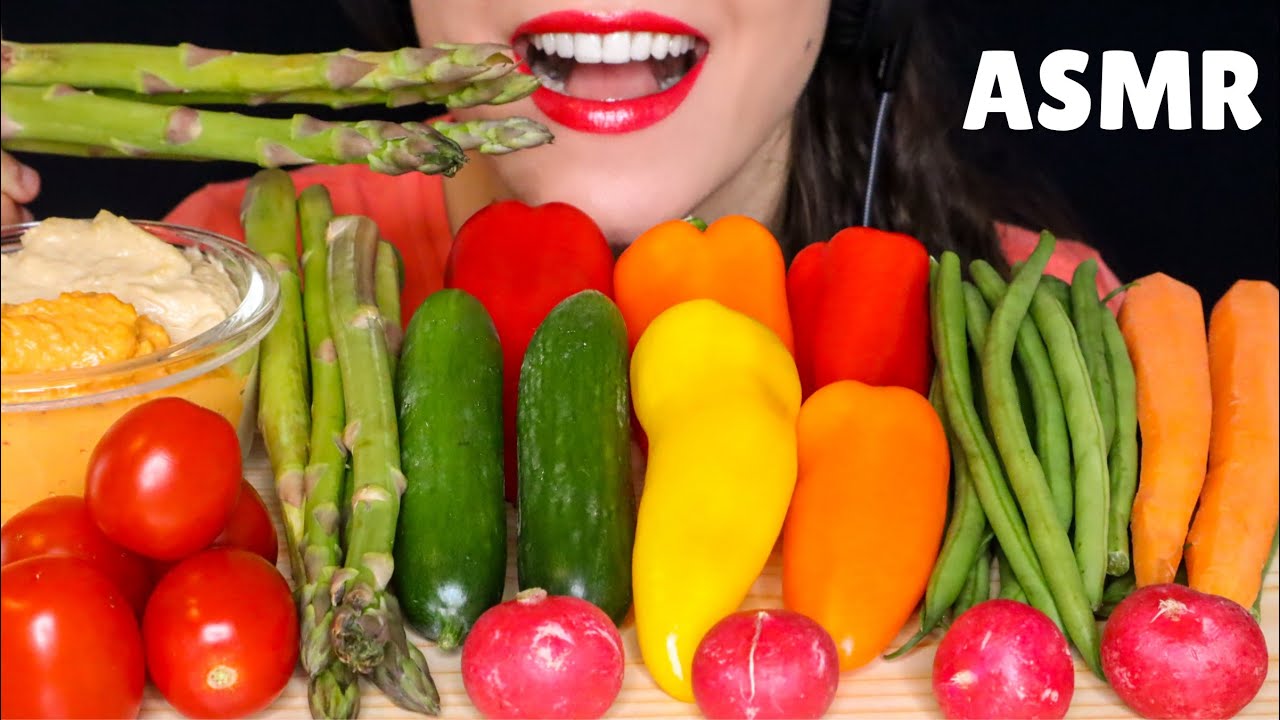 HEALTHY EATING ASMR RAW VEGGIE PLATTER - EXTREMELY SATISFYING CRUNCHY ...