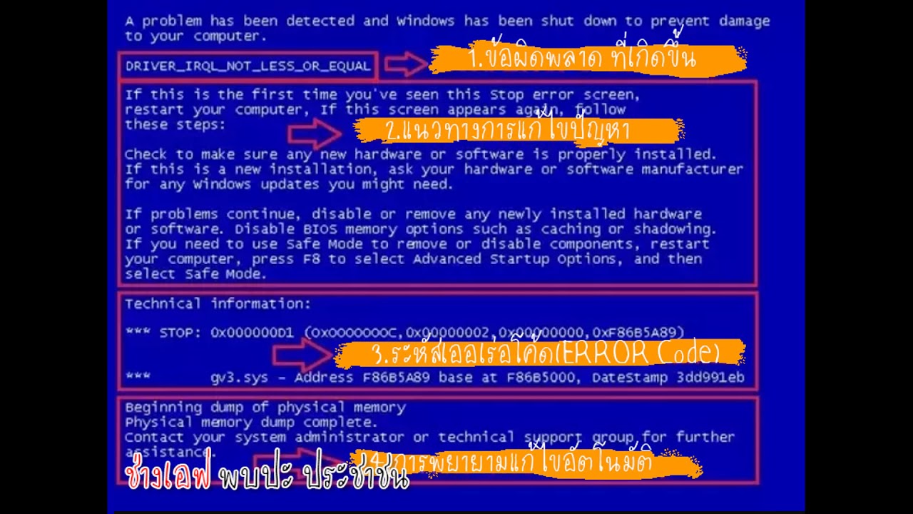 แนวทางการแก้ปัญหาจอฟ้า [Blue Screen] - YouTube