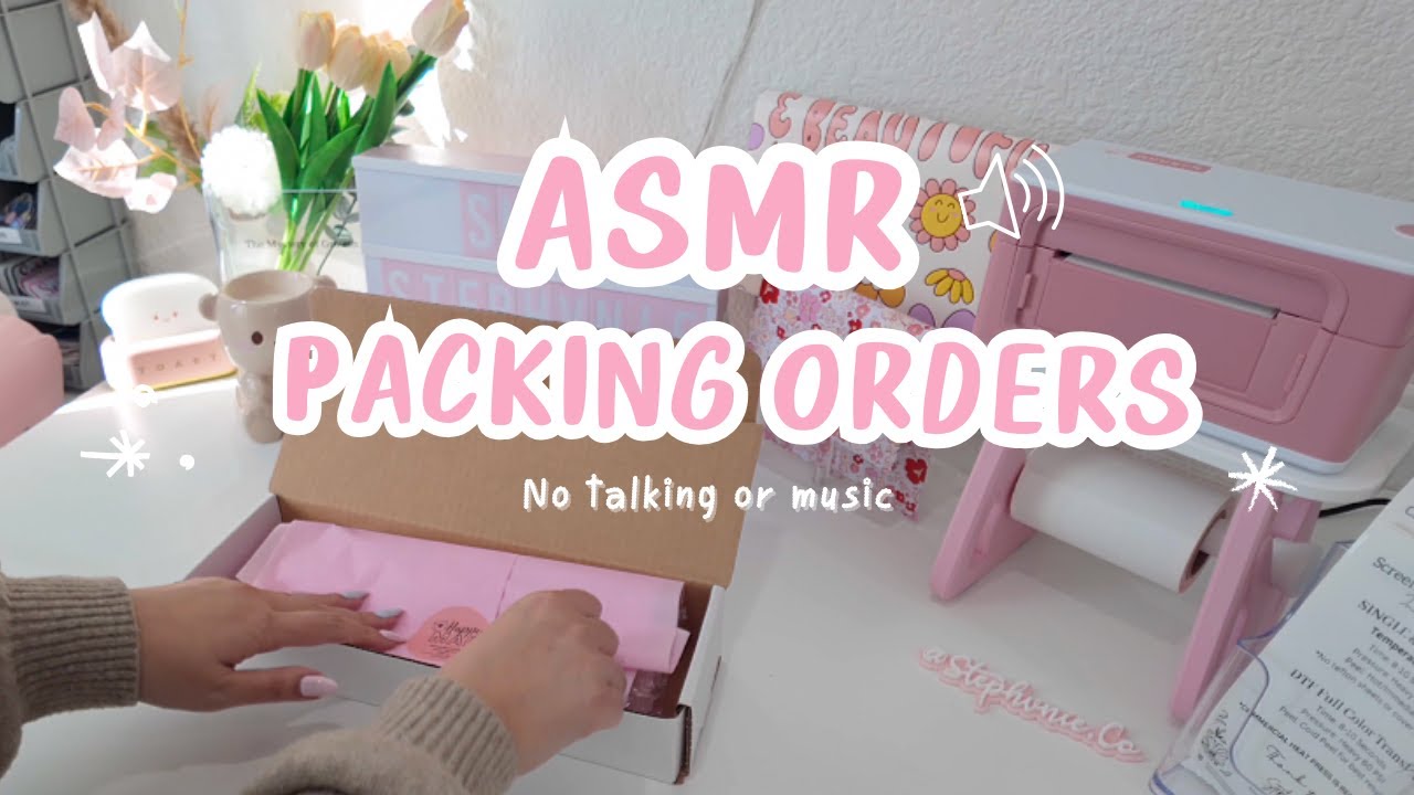 ASMR packing orders for my small business | asmr sounds + no talking ...