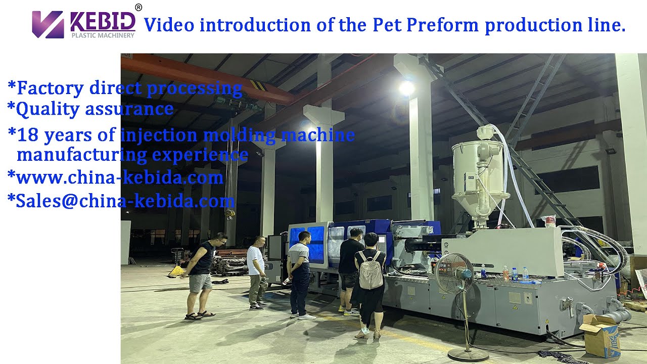 The video introduces the pet preform injection machine production line ...