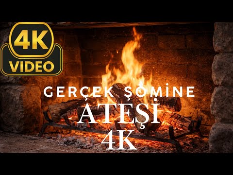 4K Şömine Ateşi ve Gerçek Ateş Sesi 🔥 | Derin Uyku, Rahatlama ve Stres Azaltma | 2 Saat