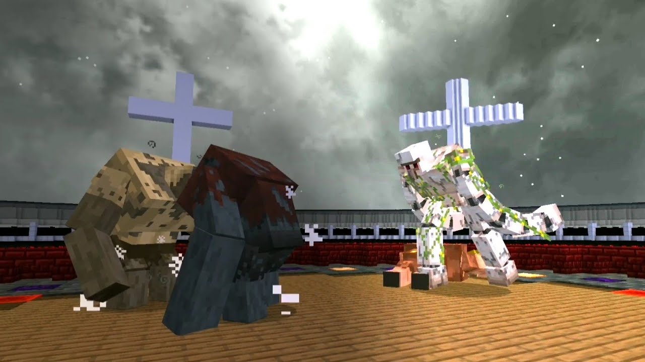 mutant iron golem VS mutant bouldering zombie VS mutant husk VS mutant ...