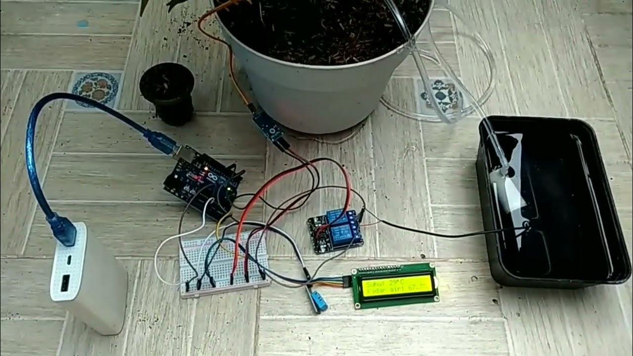 Sistem Penyiraman Tanaman Otomatis dengan Monitoring Suhu Udara dan Kelembaban Tanah - YouTube