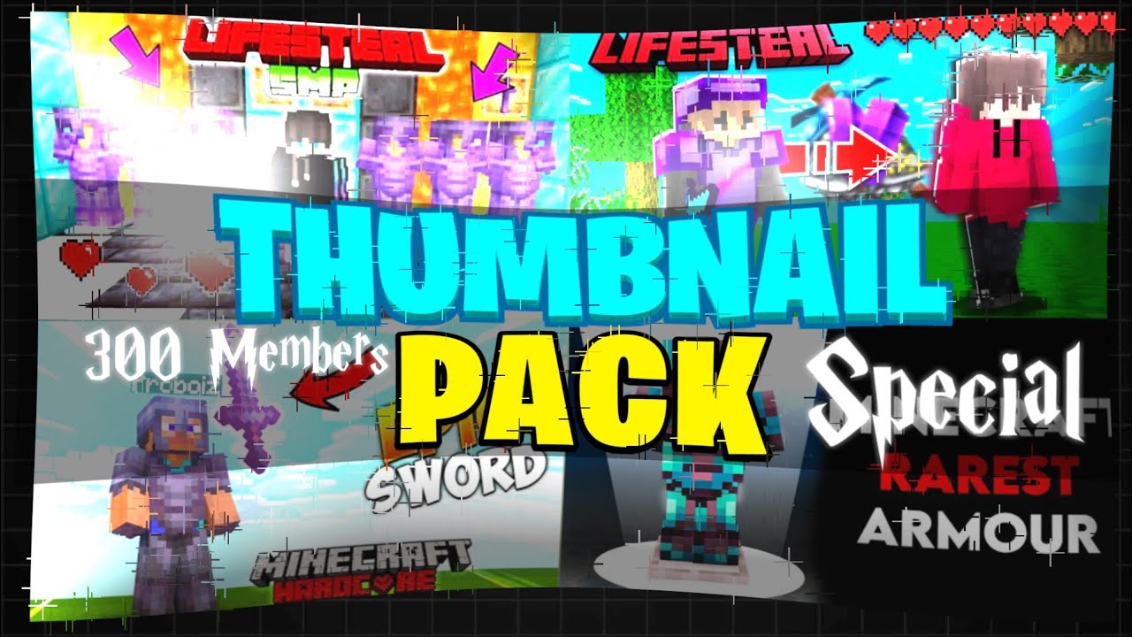 This Minecraft Thumbnail Pack Is Crazy !! | GFX Pack | 300 Members ...