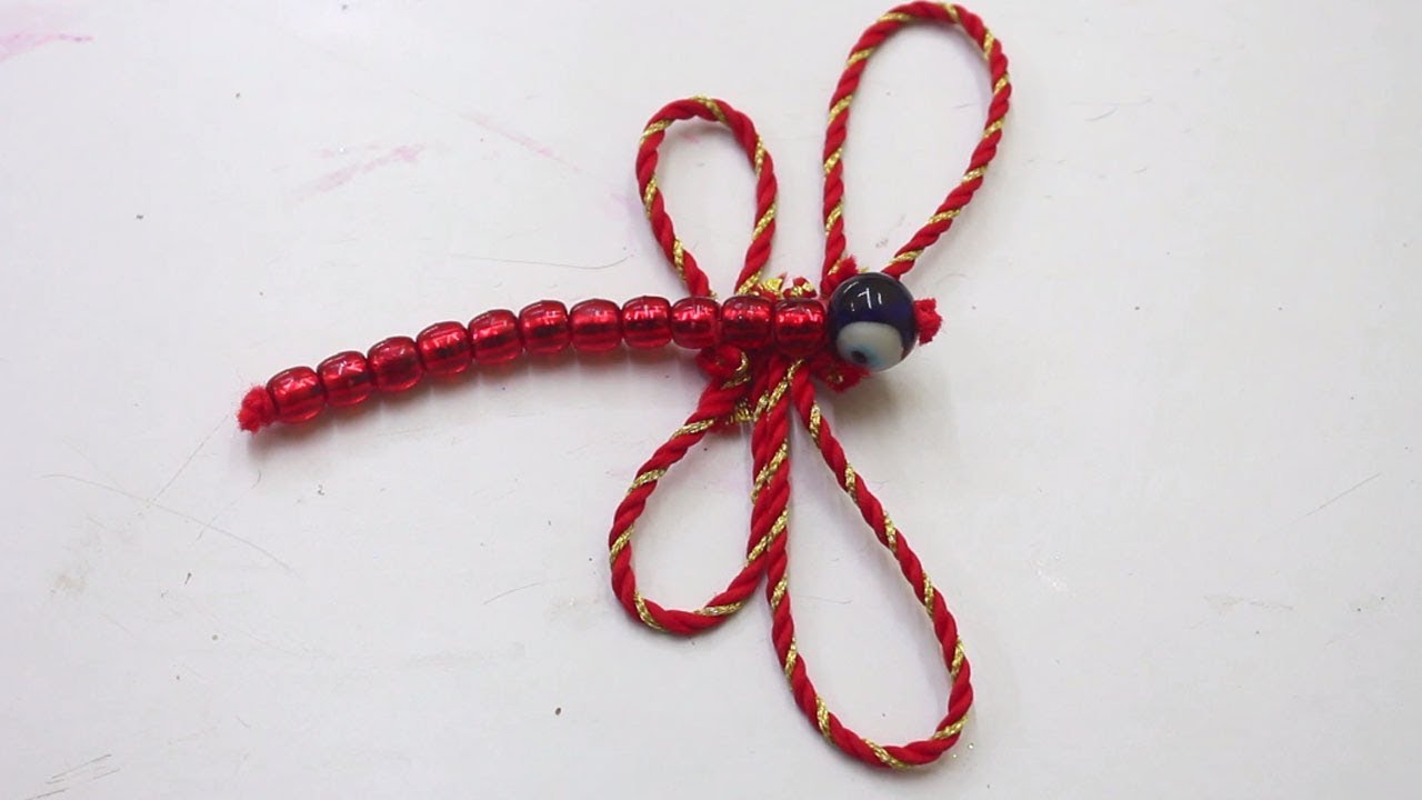 Silk Thread Craft Idea - Dragonfly | Craft Idea At Home | Hanging ...