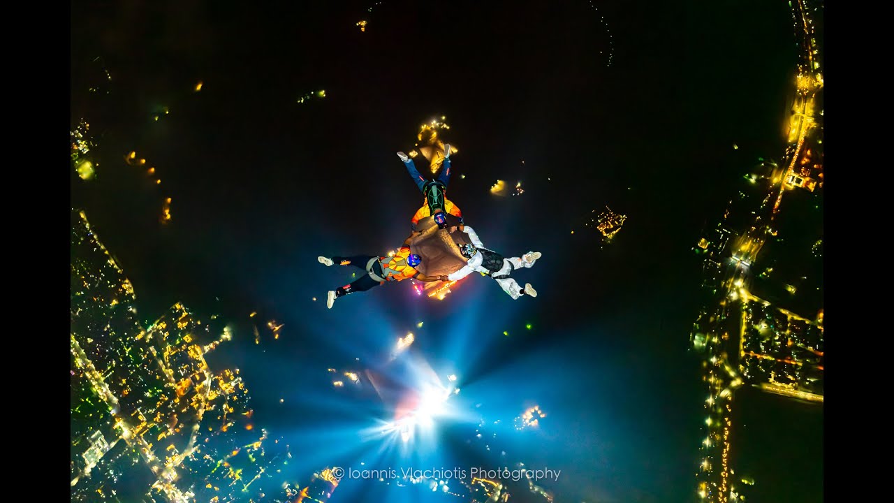 Stunning Night Jump Over the Giza Pyramids - YouTube
