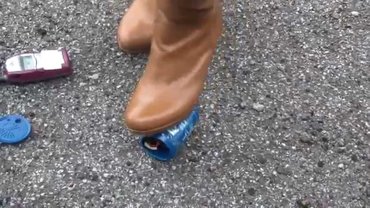 Boots Crushing Plastic part1 - YouTube