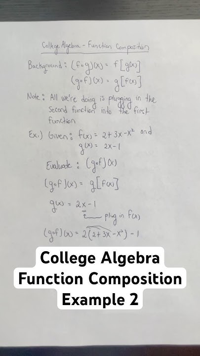 College Algebra - Function Composition Example 2 #collegealgebra #math ...