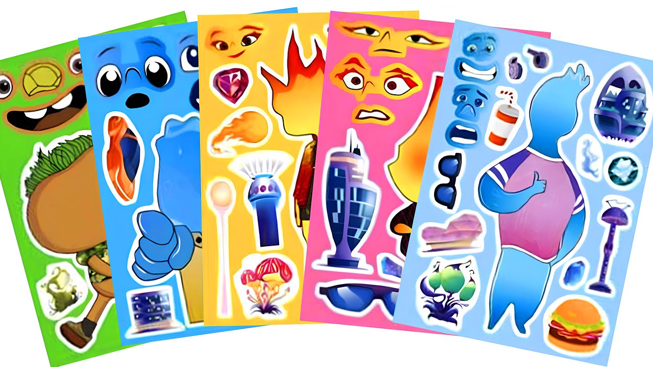 [ToyASMR] Decorate with Sticker Book Elemental Ember, Cinder, Wade # ...