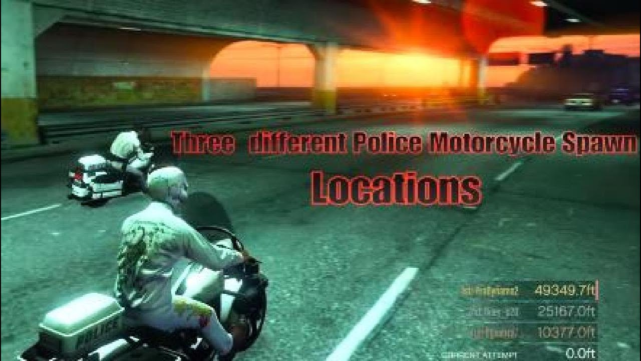 Three Rare GTA 5 Online Police Motorcycle Spawn Locations - YouTube