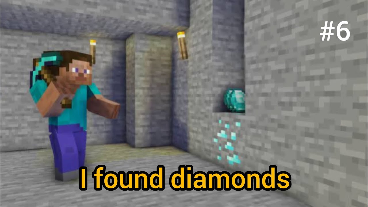 Minecraft part6 I found diamonds - YouTube