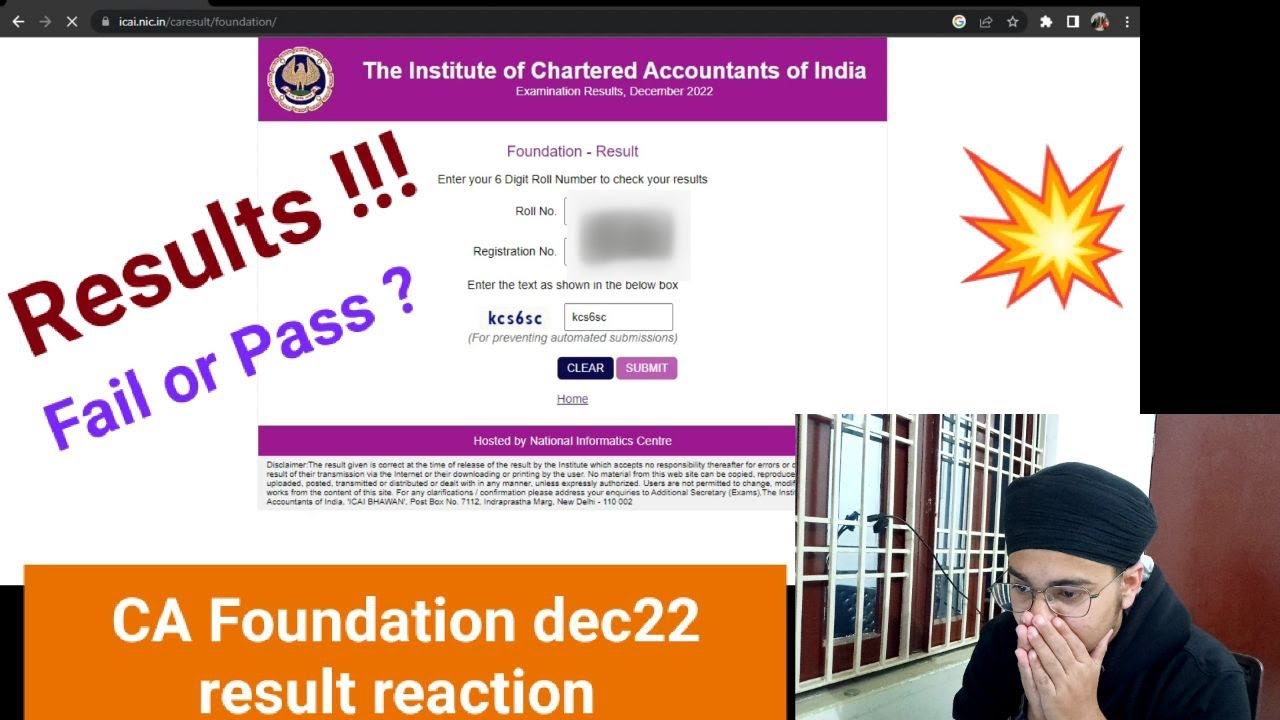 CA Foundation Result Dec 22 Reaction 🔥| Pass or fail ? | CA Results ...