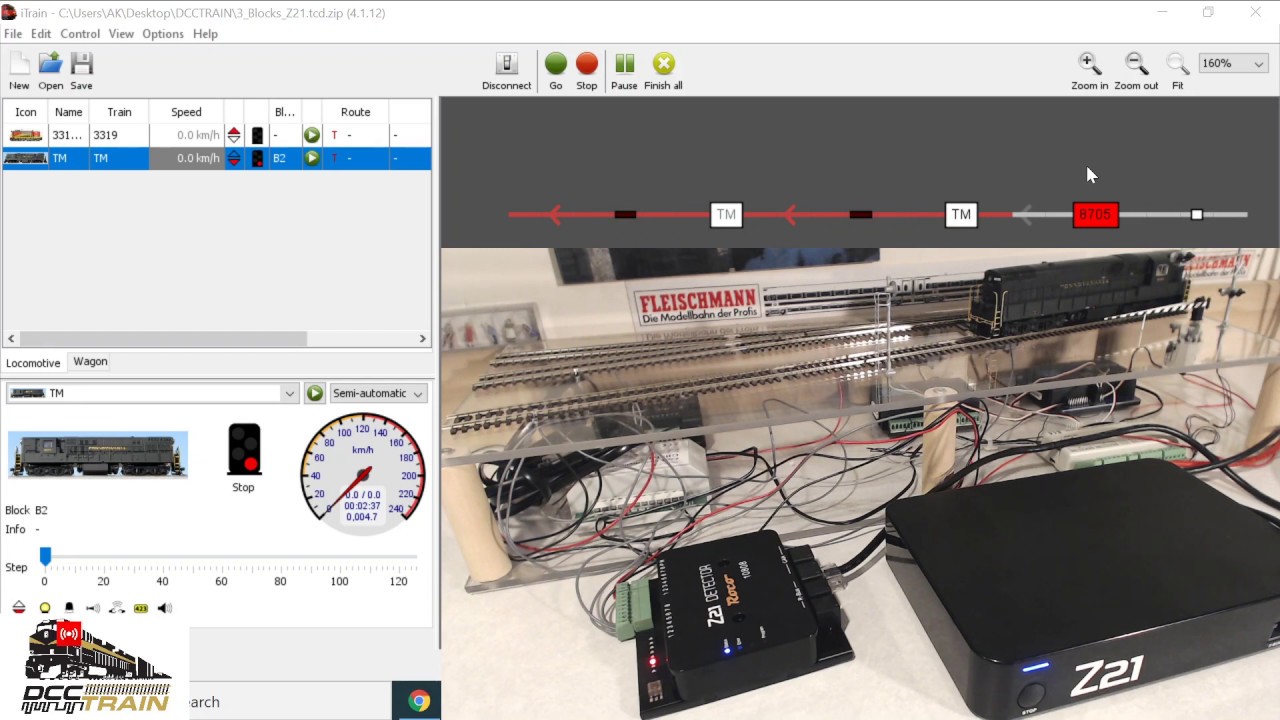 iTrain ROCO Z21 Detector CAN Bus feedback - YouTube