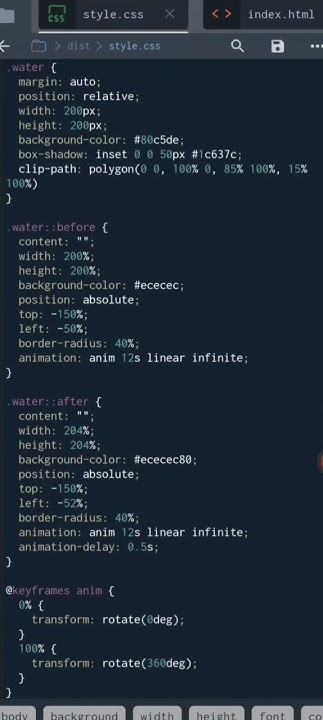 Liquid animation using HTML CSS #responsive #htmlcssjavascript #shorts - YouTube