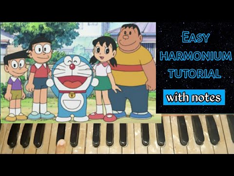 Doraemon Theme Song | Harmonium Tutorial | With Notes | - YouTube