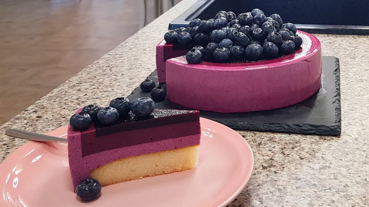 Sugar-Free Blueberry Mousse Cake - Entremet Torte Recipe - YouTube