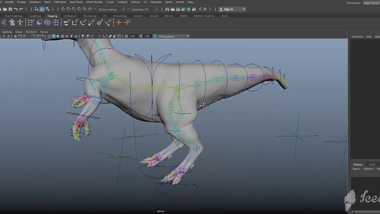 DINOSAUR RIGGING /MAYA - YouTube