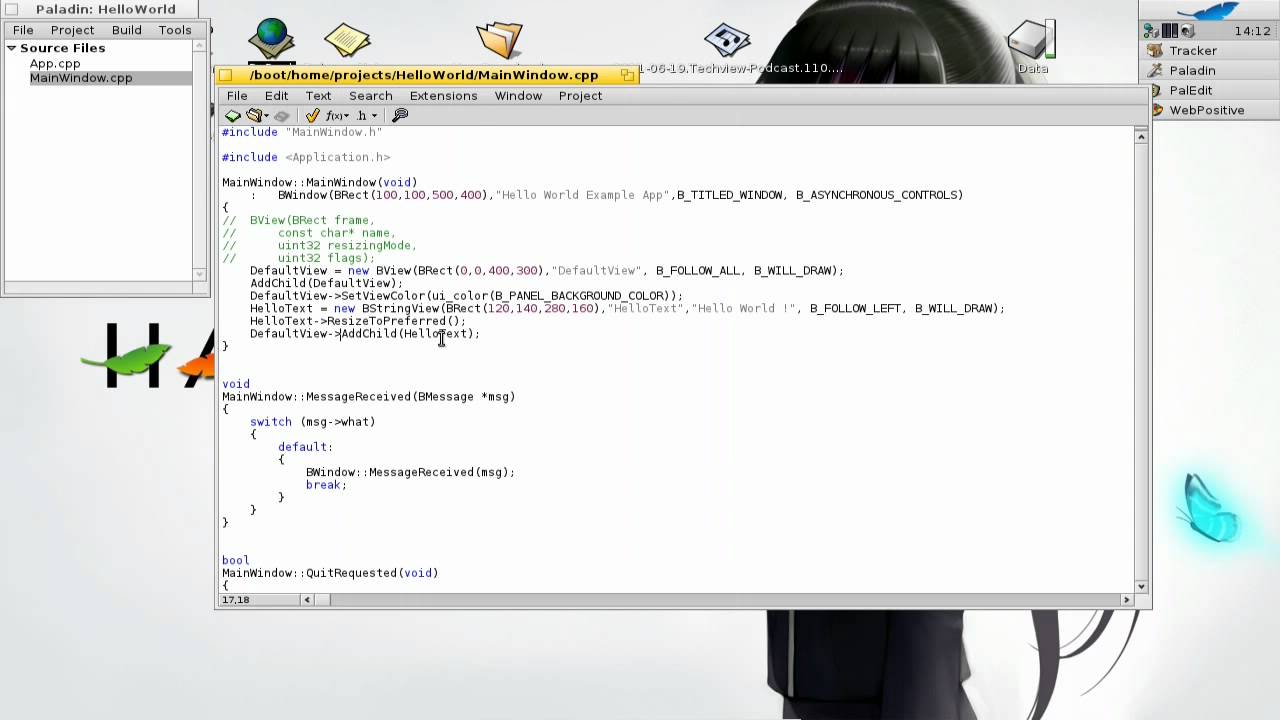 Haiku Screencast: Programming in Haiku Hello World App Part 2 - YouTube