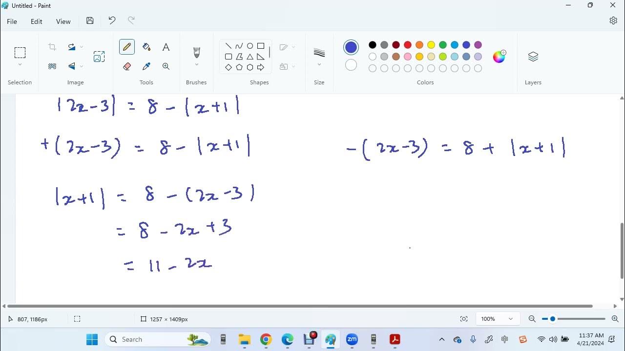 4 1 Solving equation of the type modulus ax+b = modulus cx+d Q 5 - YouTube