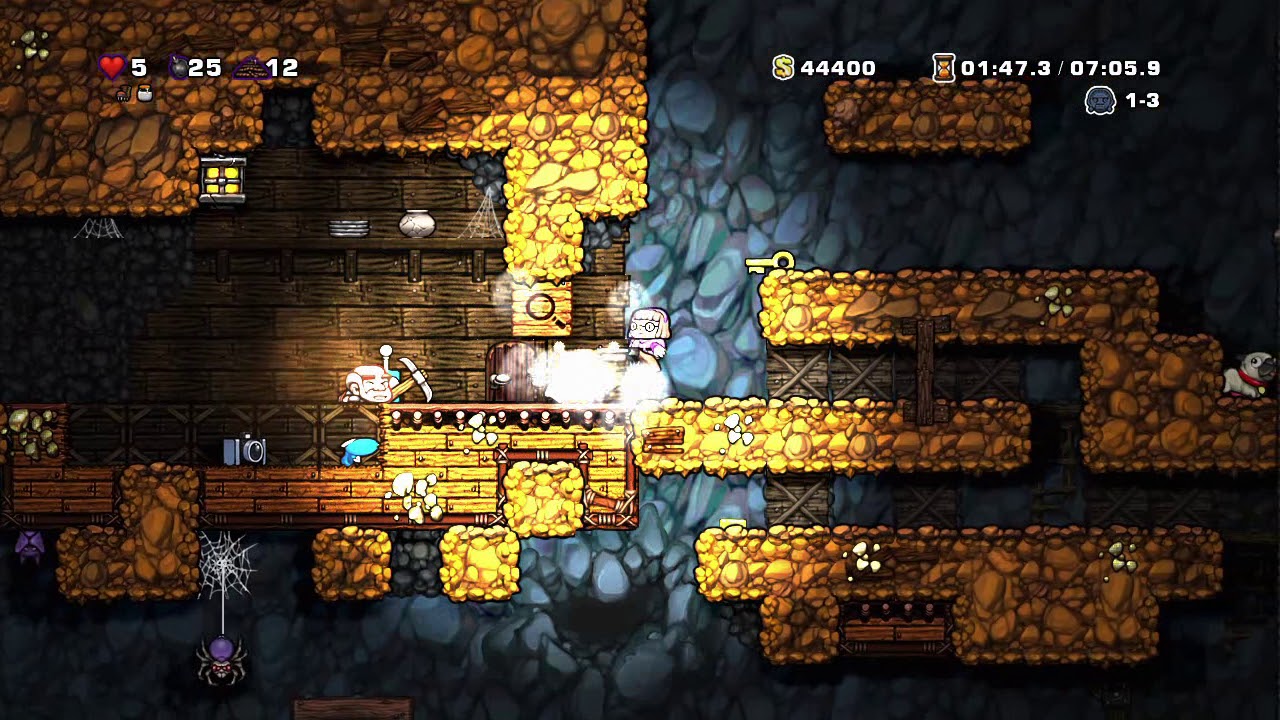 Spelunky HD. Plasma gun in a box in first 3 seconds. - YouTube