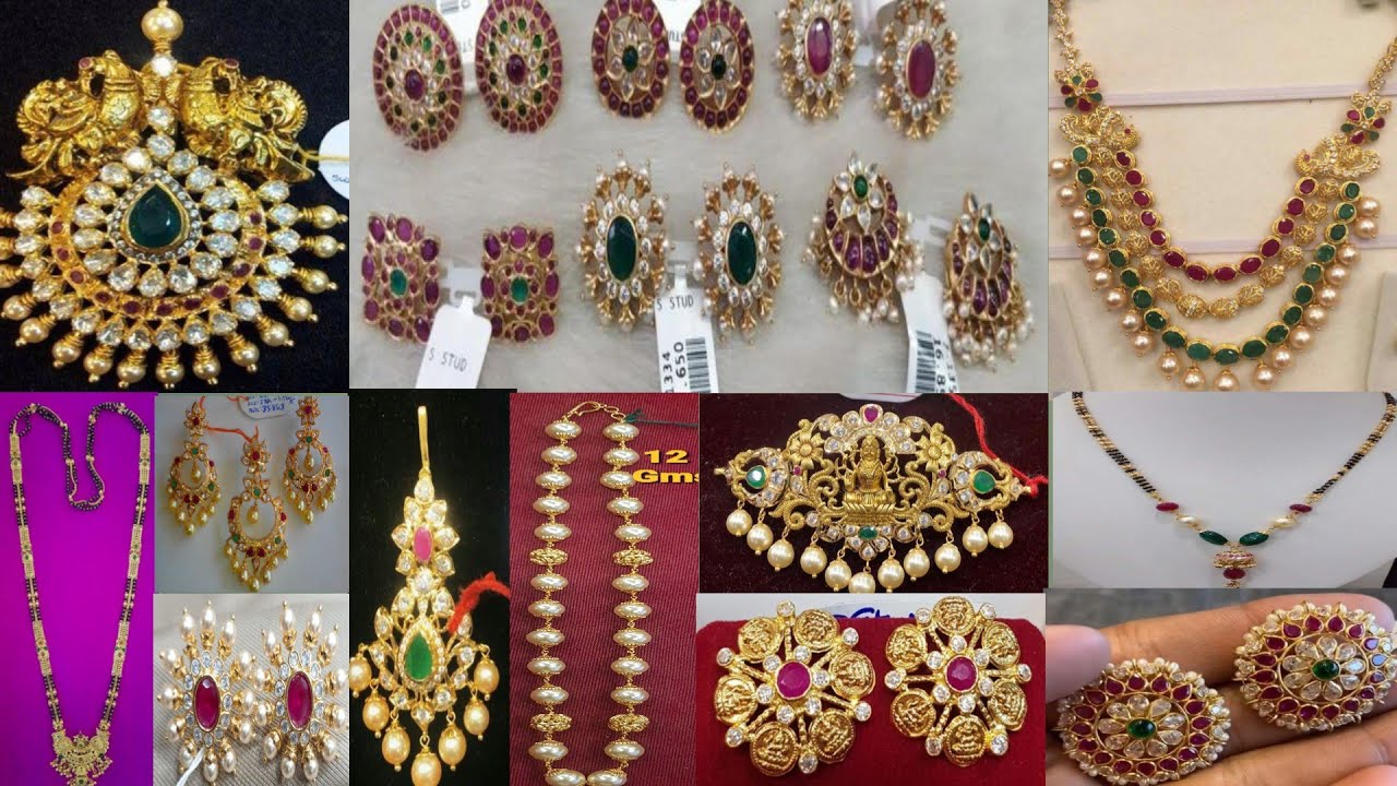 latest gold jewellery designs with weight/all types of gold earrings ...
