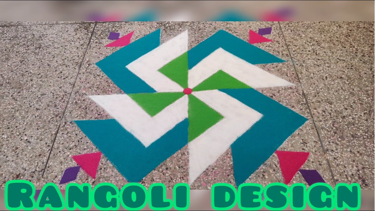 Rangoli Design 110 | 3D Rangoli | Swastik Design | Colourful Attractive ...