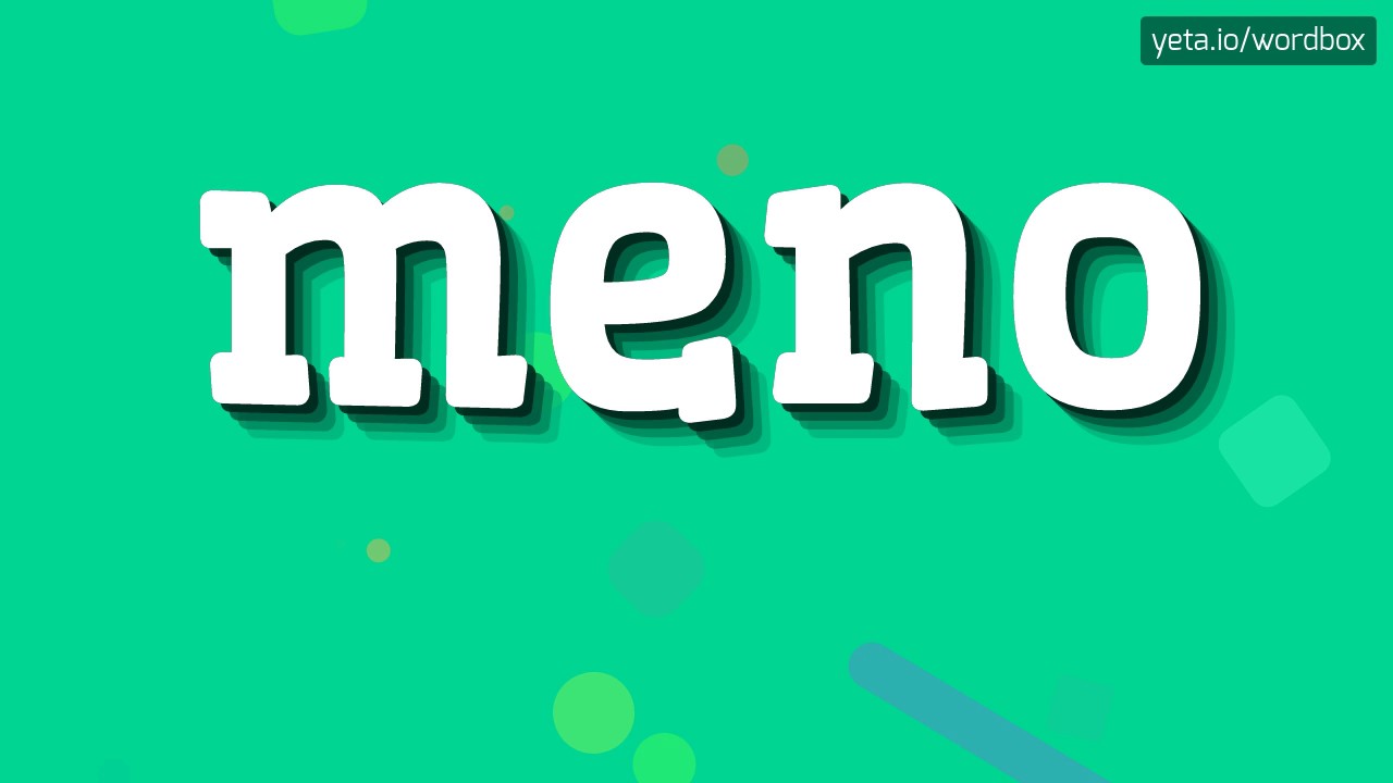HOW TO SAY MENO? #meno - YouTube