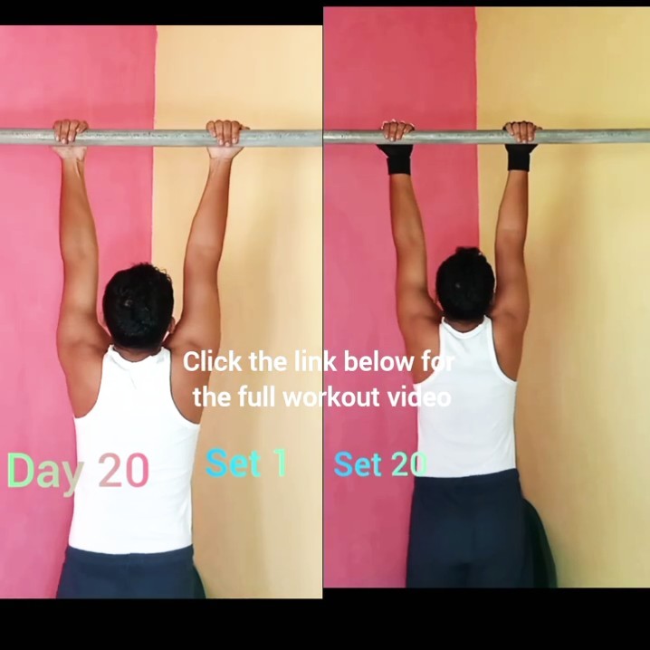 Chin Up Challenge : Day 20 Set 1 vs Set 20 Comparison - YouTube