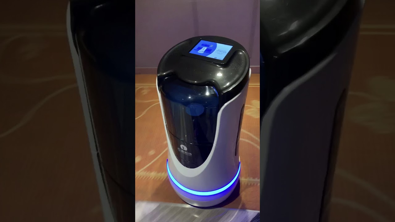 Hotel Delivery Robot Delivers Noodles To Room In China - YouTube