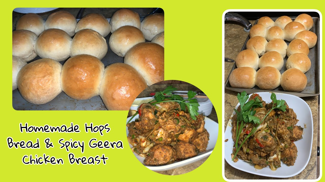 Trini Style Spicy Geera Chicken Breast with Homemade Hops Bread 🍞 - YouTube