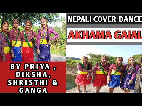 nepali cover dance :akhama gaajal | by Priya ,Diksha ,Ganga and Srishti .