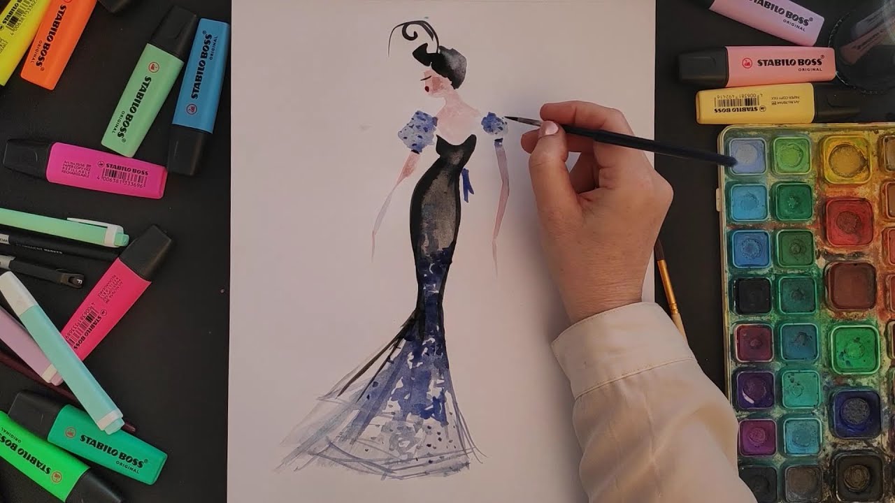 Mode Tekenen - Een jurk voor Máxima - Atelier Culemborg - YouTube