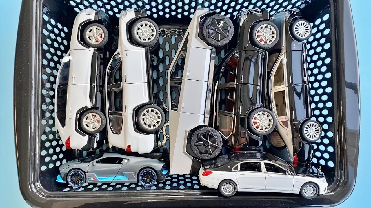 Box Full Of Diecast Cars, Toyota Rav4, Tesla CyberTruck, Lexus, Maybach ...