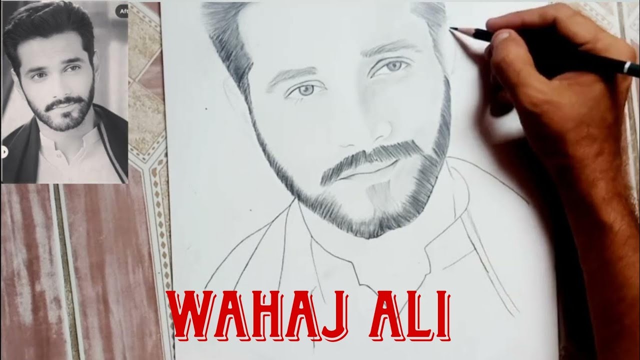 how to draw wahaj ali step by step ! wahaj ali sketch drawing ! wahaj ...