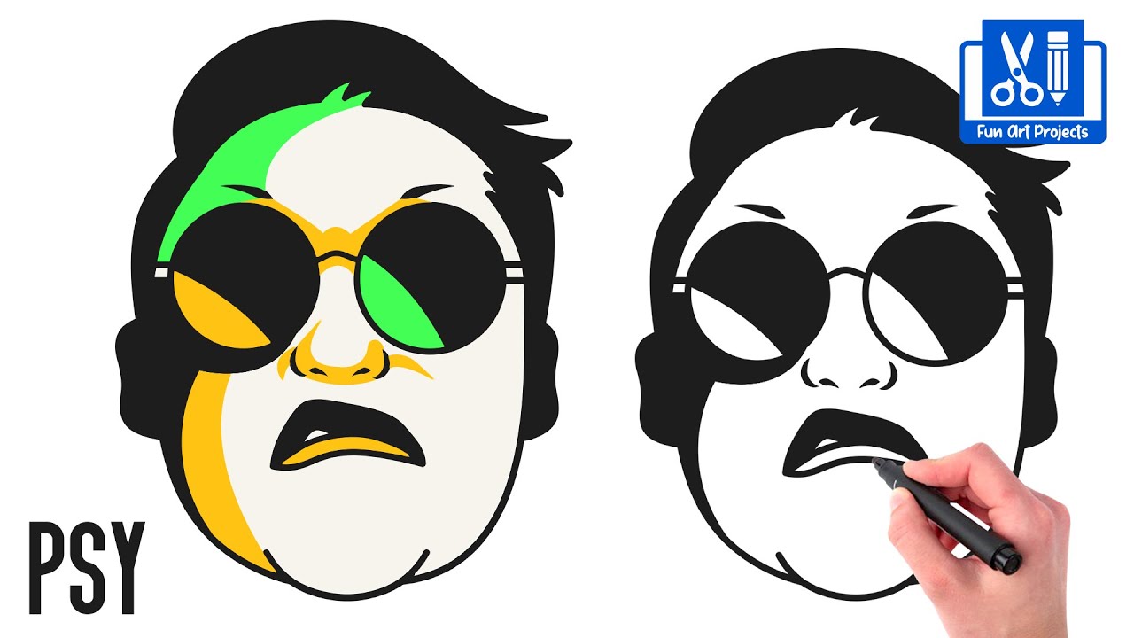 How To Draw PSY ('That That) | Cómo dibujar a PSY - Easy Step By Step ...